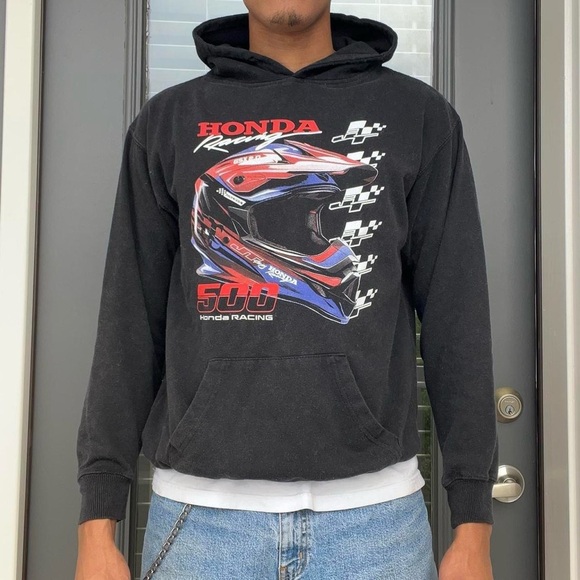 Sweaters | Vintage Y2k 200s Style Honda Motocross Racing Hoodie | Poshmark